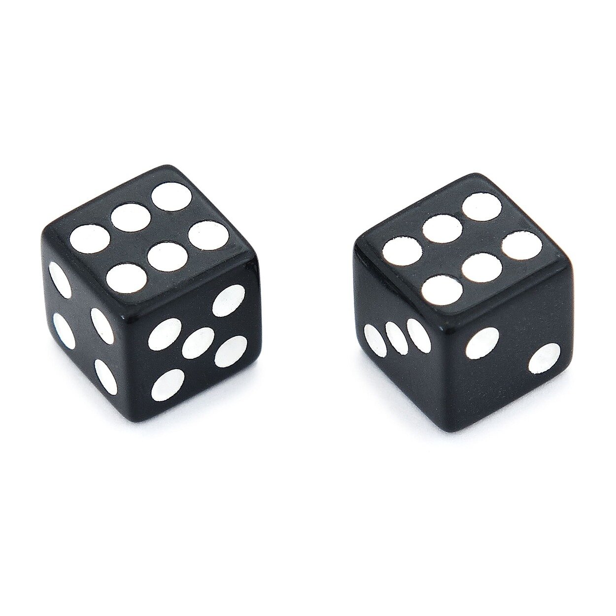 Кости игральные "Классика" пластик, черные, 12 мм (2 шт.), StartTime