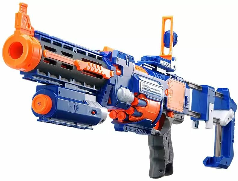 Игрушечное оружие автомат с мягкими пулями на батарейках(длина 73 см, автоматический режим стрельбы)