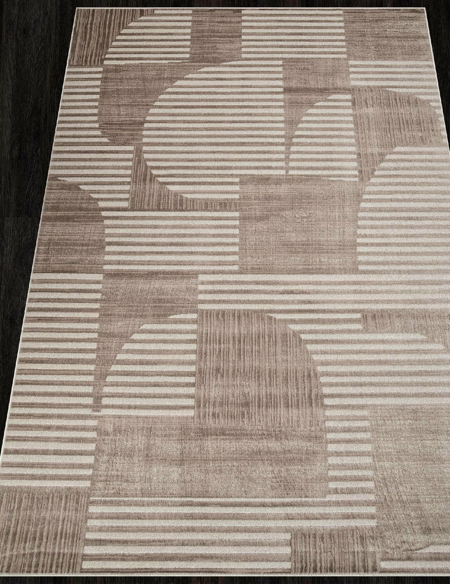 Ковер на пол в гостиную в спальню 160х300 см бежевый однотонный ворс 8 мм 325844 KoverVDom