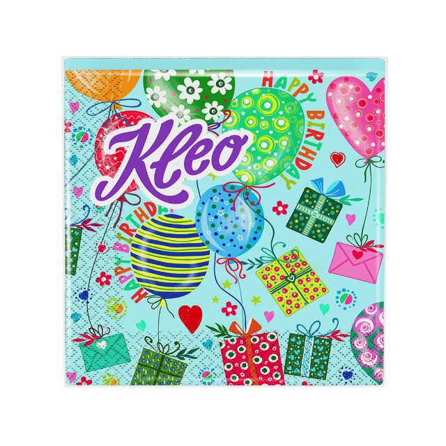 KLEO Салфетки День рождения голубые 3-слойные 33x33 см, 20 шт для праздника