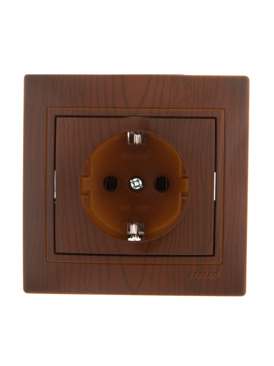 Розетка LEZARD MIRA с заземлением керамика сосна