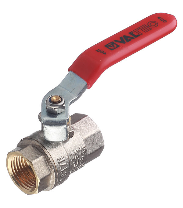 Кран шаровой латунный Valtec Base 1/2 ВР(г) х 1/2 ВР(г) ручка прямой (VT.214. N.04)