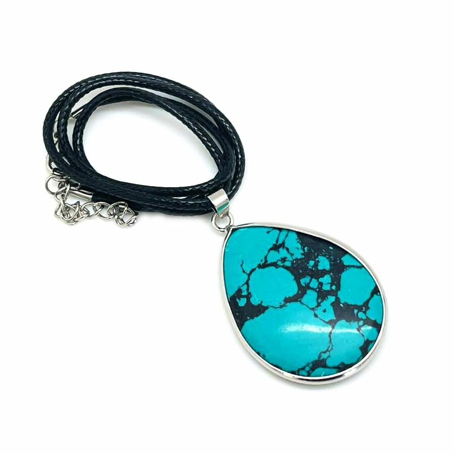 Колье, бирюза синтетическая