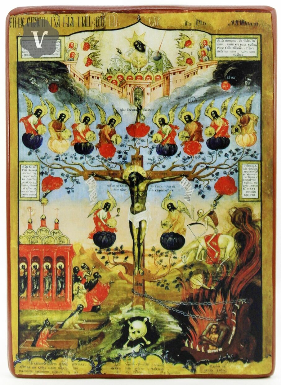 Икона Плоды Страданий Христовых, деревянная иконная доска, левкас, ручная работа