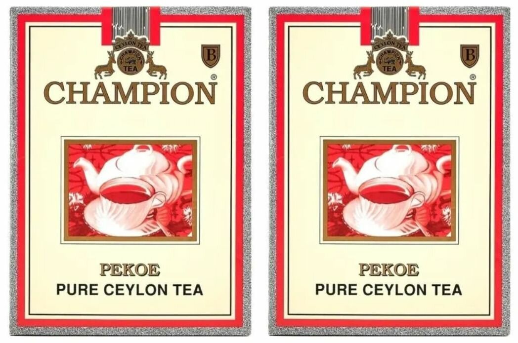 Champion Чай черный цейлонский Pekoe, листовой, 250 г, 2 шт