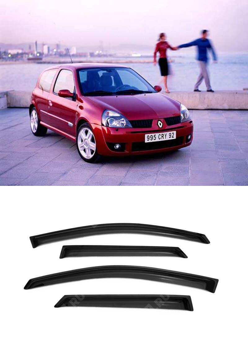 Дефлекторы боковых окон RENAULT Clio III 5дв. хэтчбек 2005-