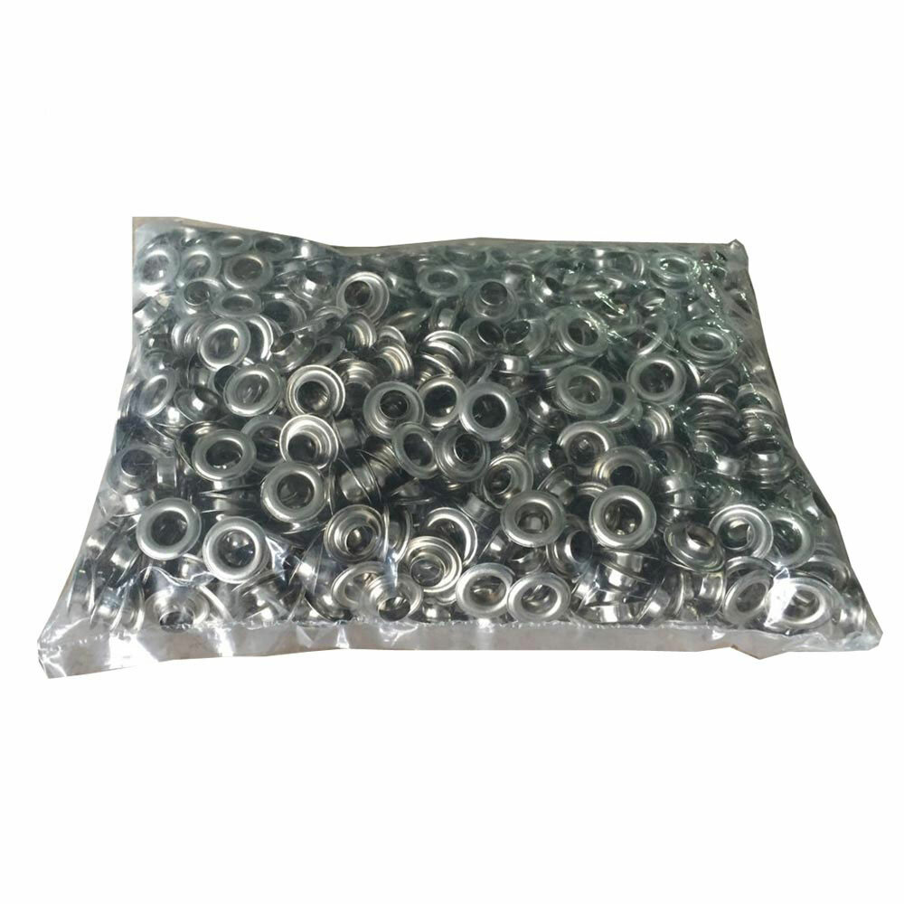 Однокомпонентные люверсы серебряного цвета (без зажимного кольца!) для полуавтоматической машинки, для пробивки и установки люверсов HP-9 (10мм,1000шт / уп.)