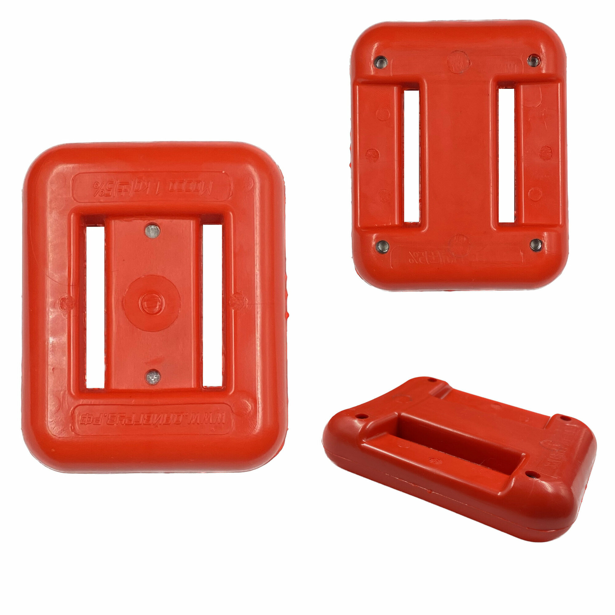 Груз 1 кг в пластикатном покрытии анатомический, цвет красный