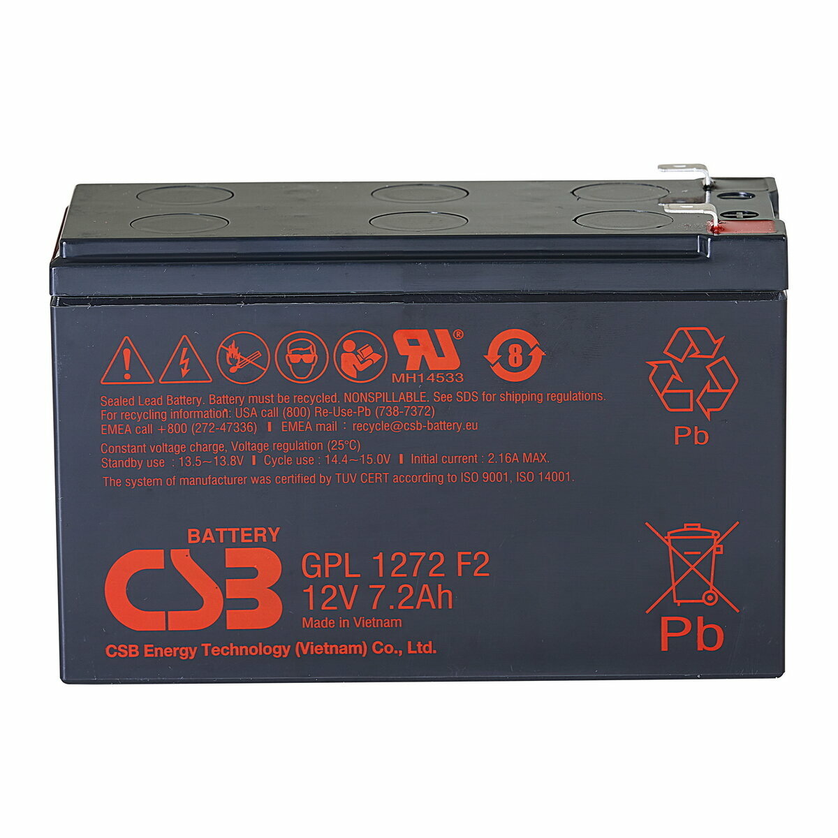 Аккумулятор CSB GPL1272 F2 FR уц-3-2