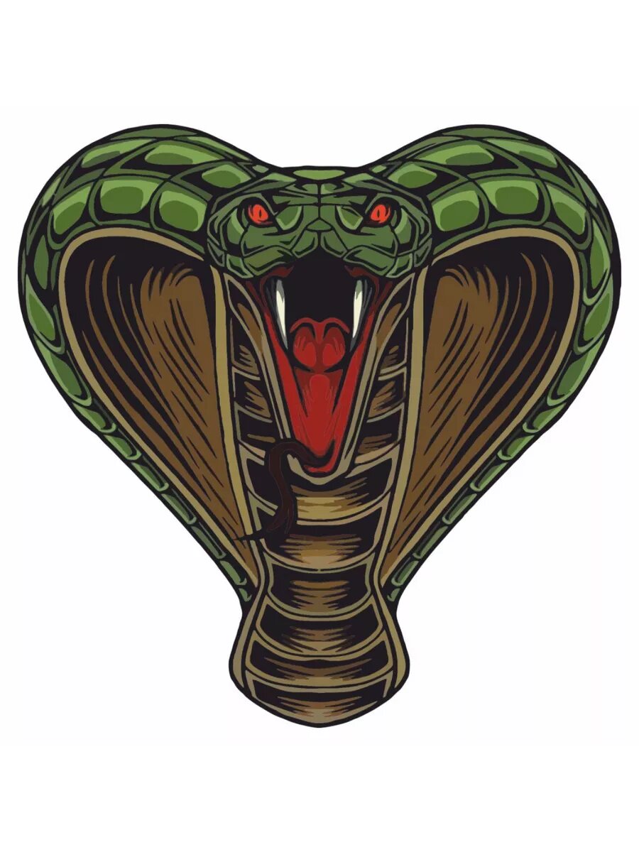 Наклейка "Голова змеи", 100х100мм, вид 4, Арт рэйсинг