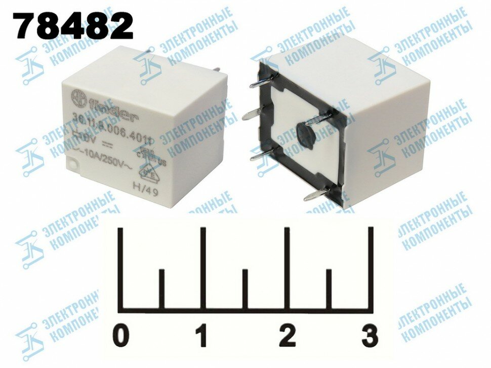 Реле =6V 10A/250V 36.11.9.006.4011 Finder (137820)