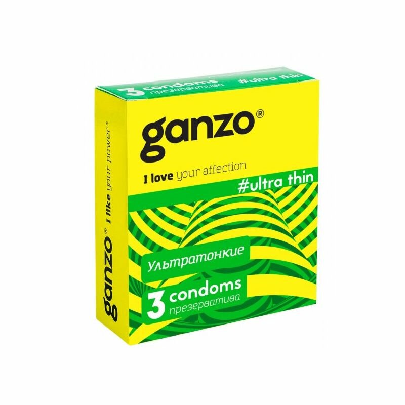 Презервативы ультратонкие Ganzo Ultra Thin, 3 шт Ganzo Презервативы ультратонкие Ganzo Ultra Thin, 3 шт