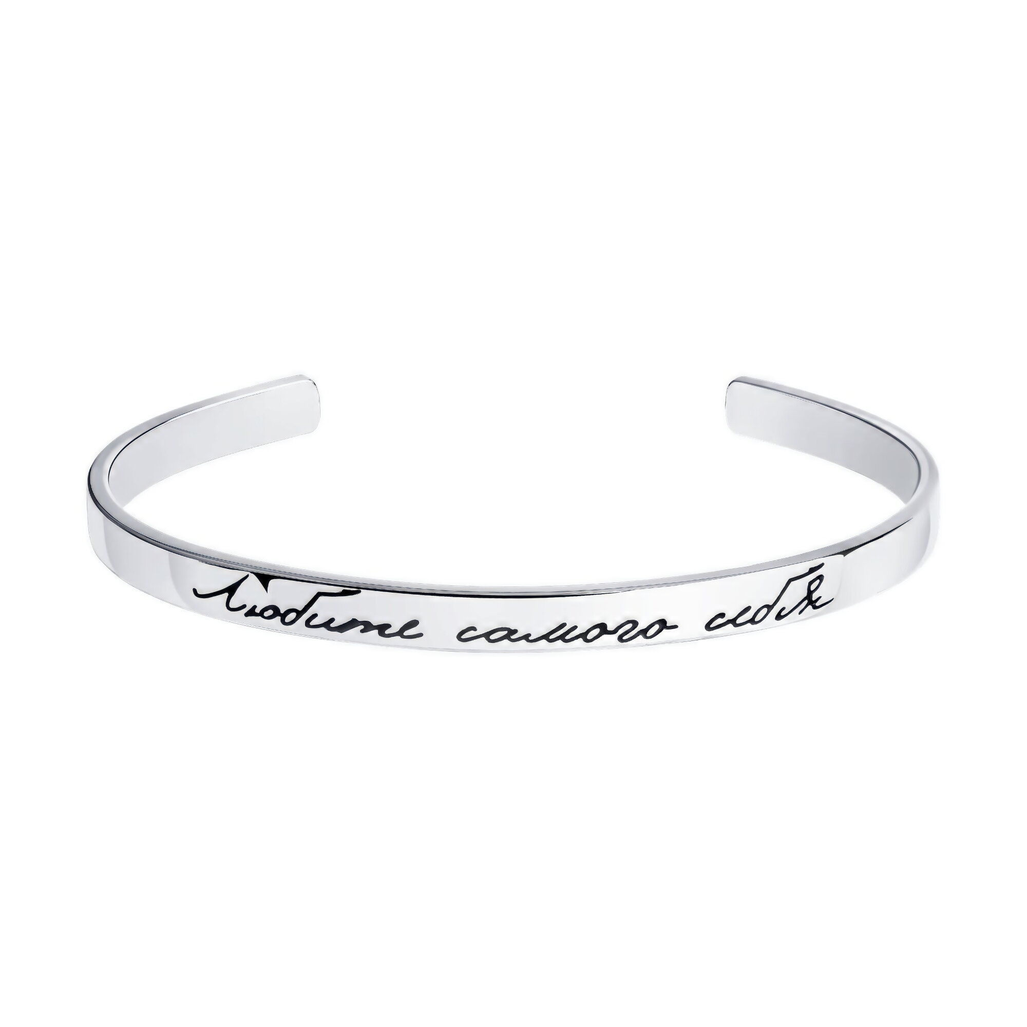 Жесткий браслет, серебро, 925 проба, родирование, эмаль