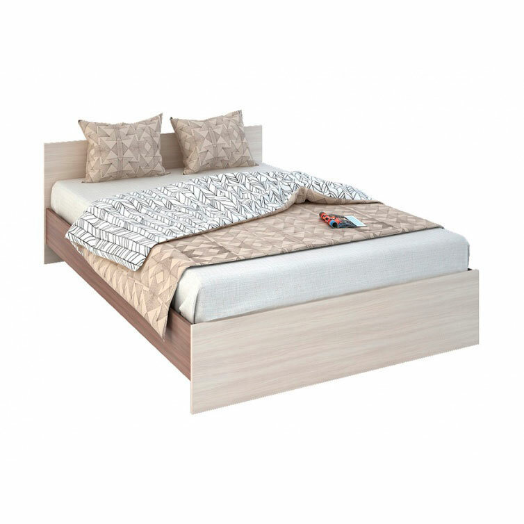 Двуспальная кровать 140х200 Бассо КР 557, (1452х700х2032 мм) шимо темный/шимо светлый