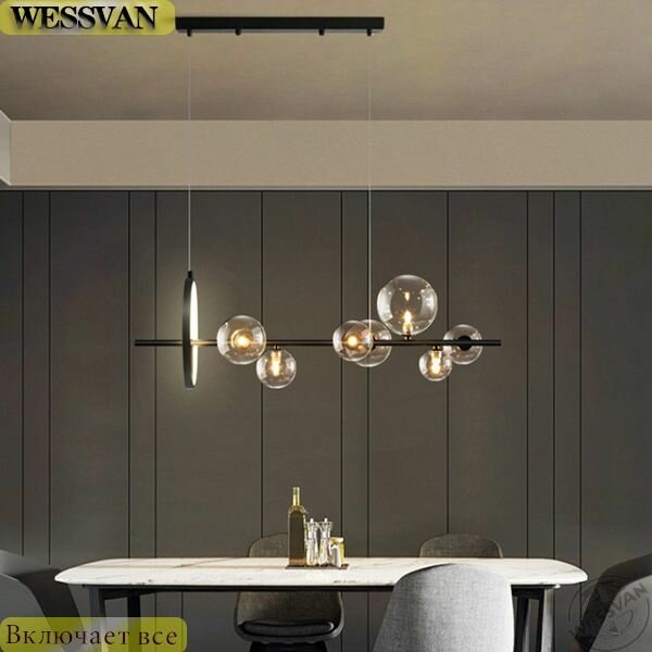 WIESSVAN Современная минималистская барная стойка, стойка регистрации, магазин одежды, дизайнерская столовая, стеклянная декоративная люстра