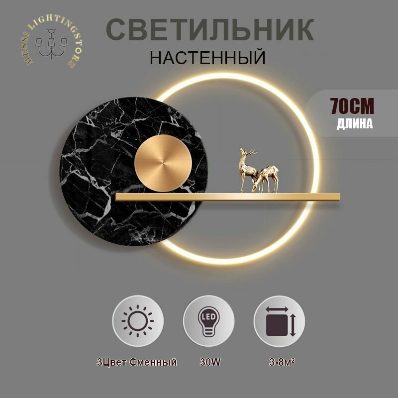Металлический настенный светильник, Samlist, сменный три цвета