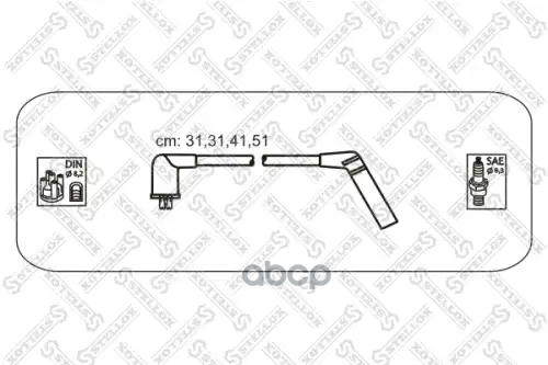К-кт проводов! Hyundai Accent/Excel/Lantra/Pony 1.3/1.5 89> Stellox арт. 1038403SX