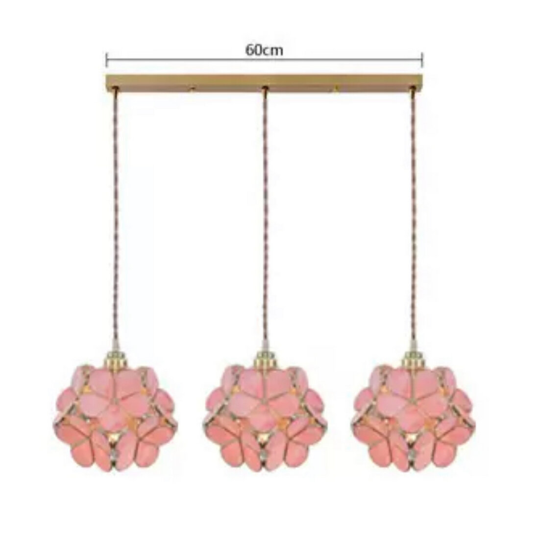 Светильник Fiorellini (3 плафон/ прямая платформа/ цвет розовый)