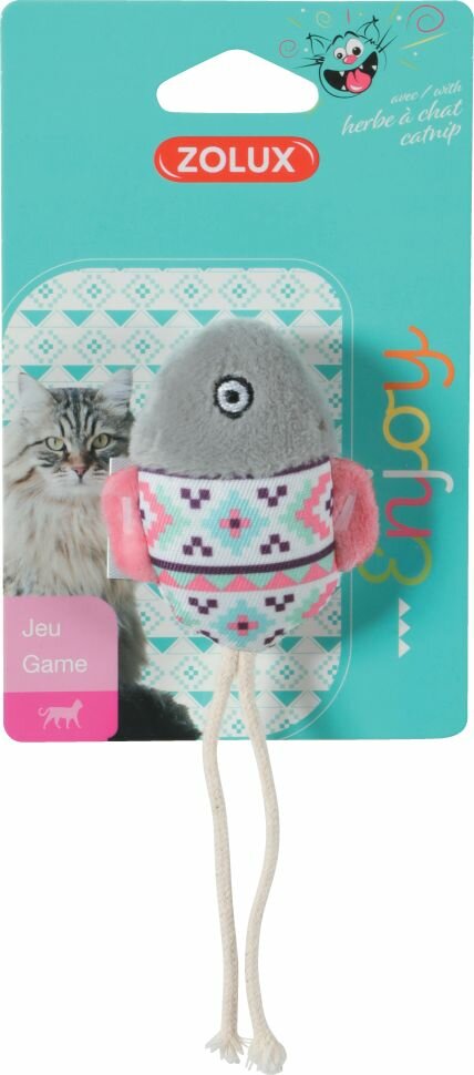 ZOLUX Игрушка для кошек с кошачьей мятой Рыбка желаний, серая, 580733GRI