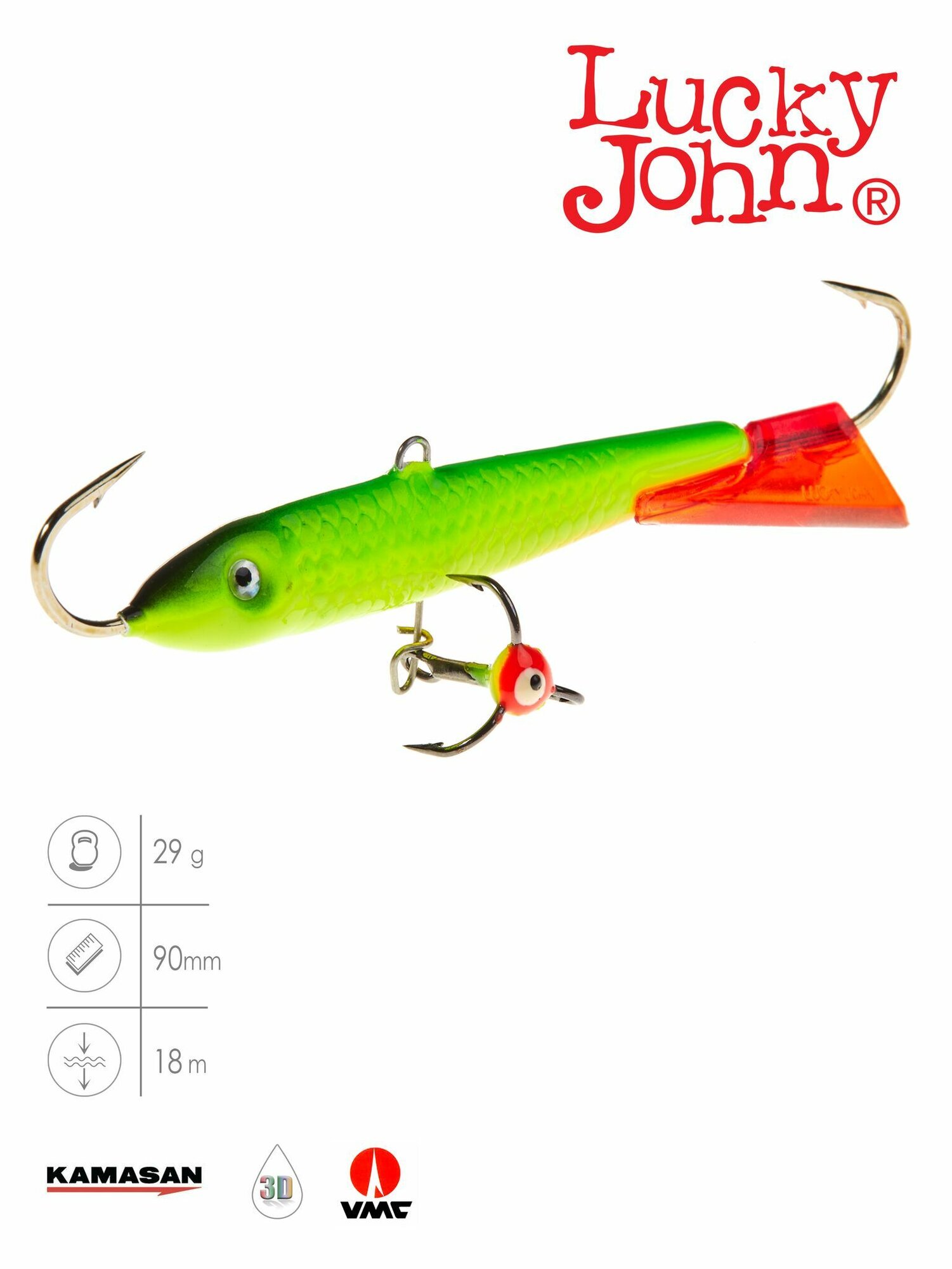 Балансир Lucky John CLASSIC 9 с тройником 85мм/26RT (81901-26RT)