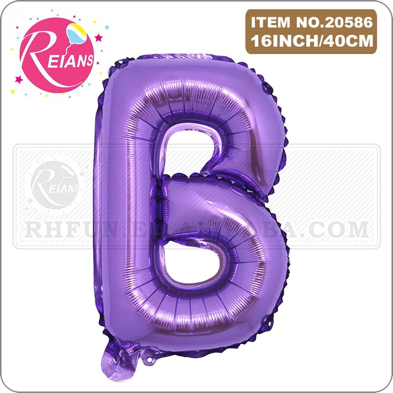 Сиреневый фольгированный шар-цифра "B", 16 дюймов (20586)