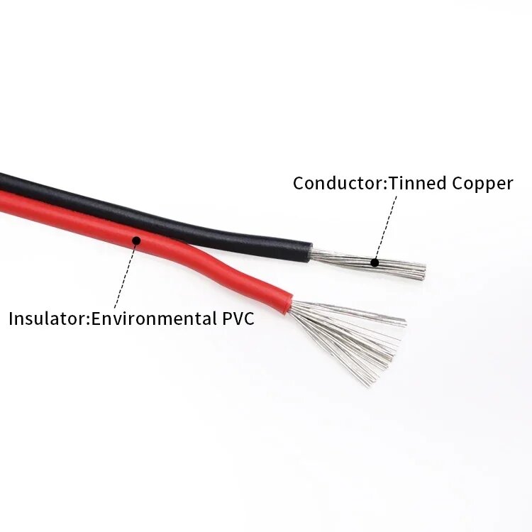Электрический провод Zecica для светодиодной ленты 5/10 м AWG 16-30 20AWG, Red-Black, 10 Meters