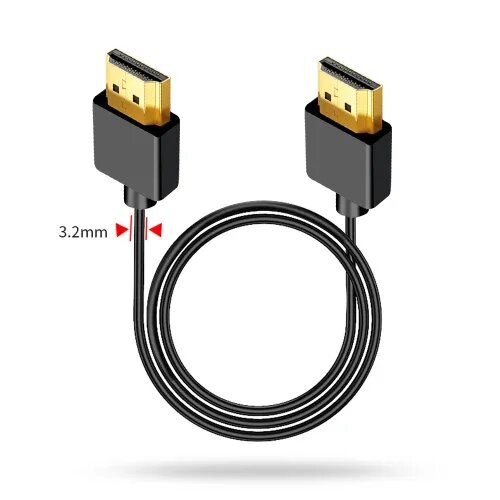 Гибкий HDMI-кабель для камеры 20/30/50 см HDMI2.0 male-male, 0.2m