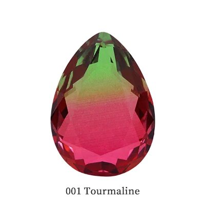 Tourmaline каплевидная, 10x14 мм, Red Green 001