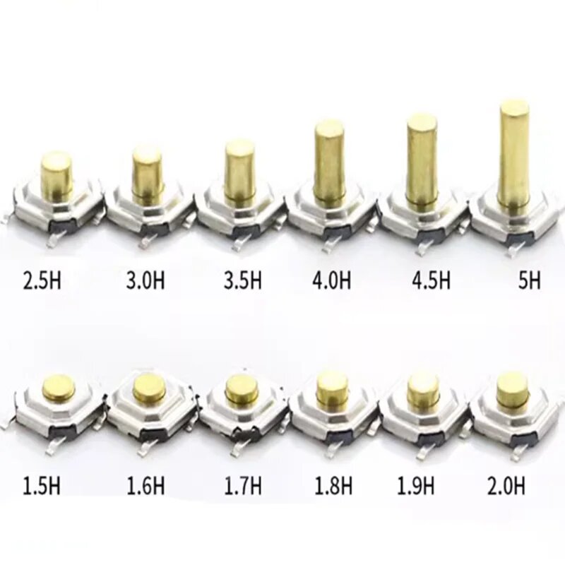 Микропереключатели SMD медные 50шт, 4x4x3mm