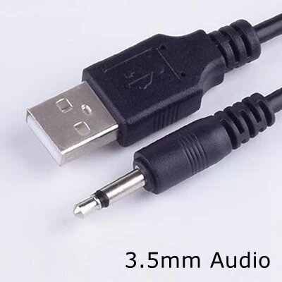 Черный USB 2.0 - 2.5 мм аудиокабель 1 метр 3.5mm Audio, Black Straight