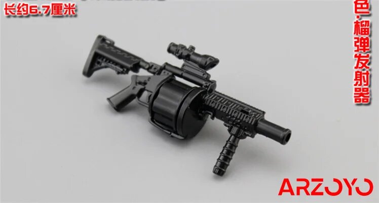 Миниатюрные модели винтовок Ar.zoyo 1/12 (АКМ, М4А1, 98К) Черный, T length 6.7cm