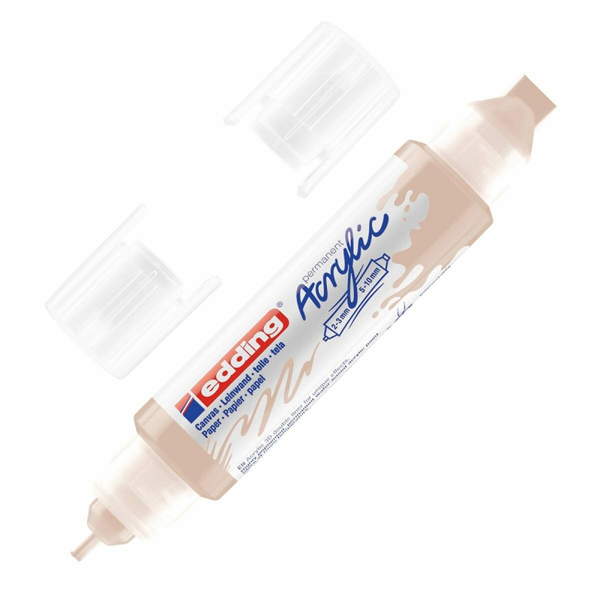 Маркер-аппликатор акриловый двусторонний 3D Edding 5400 (2-3мм и 5-10мм, бежевый), 5шт.