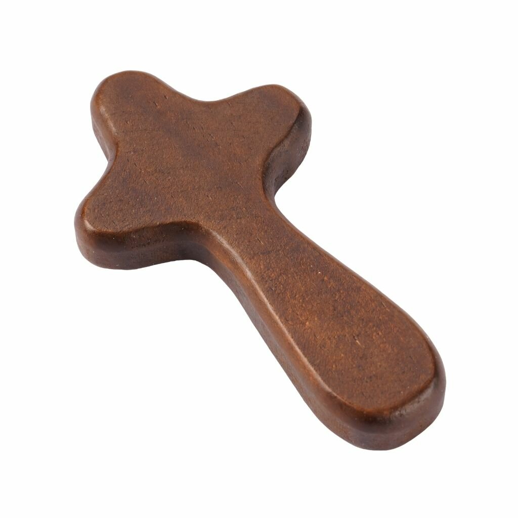 Внутреннее убранство рабочего стола, Деревянный крест для молитвы в руке - C темно-коричневый