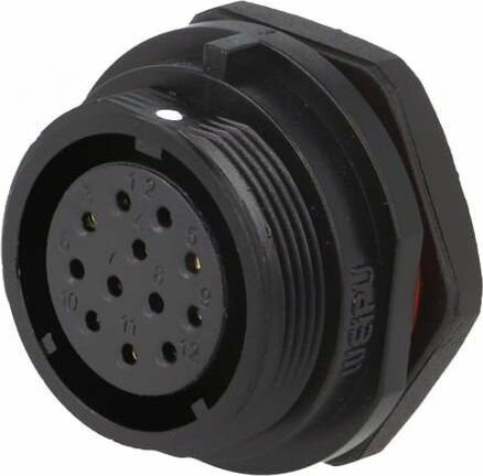 Разъем WEIPU SP2112/S12 Гнездо SP21 "мама" PIN 12 IP68 пайка 400В 0,75мм2 5А 1 шт