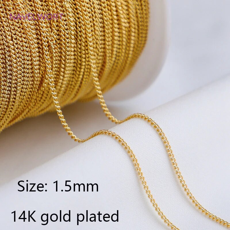 Позолоченные латунные цепочки NAVELWORT 18К 14K Gold Plated