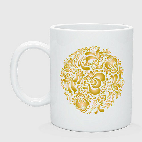 Золотые узоры гжель Керамическая кружка