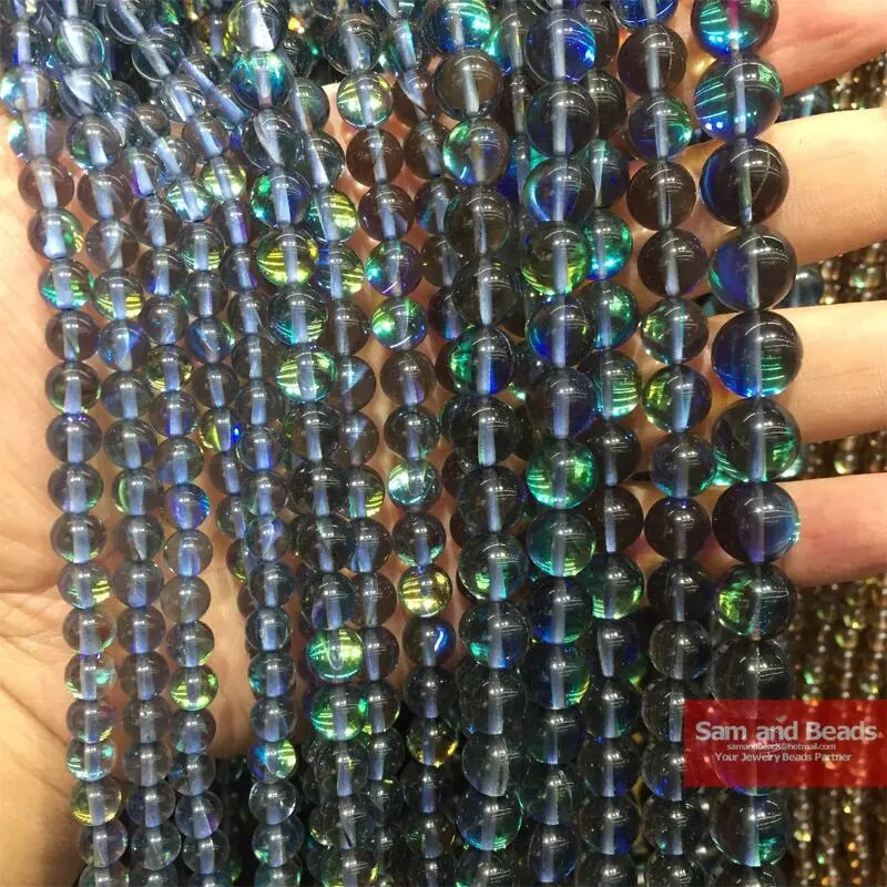 Бусины SamandBeads из лунного камня 6/8/10/12 мм 6mm, Smooth Gray