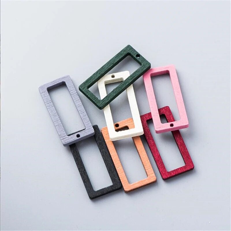 Деревянные квадратные застежки для украшений 20 шт черный