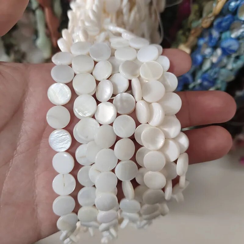 Бусины из ракушек IUXURYGEM-TOUCH белые 6-30 мм 11mm