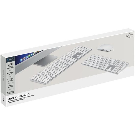Клавиатура беспроводная Deppa для планшета, для MAC, Windows, серый