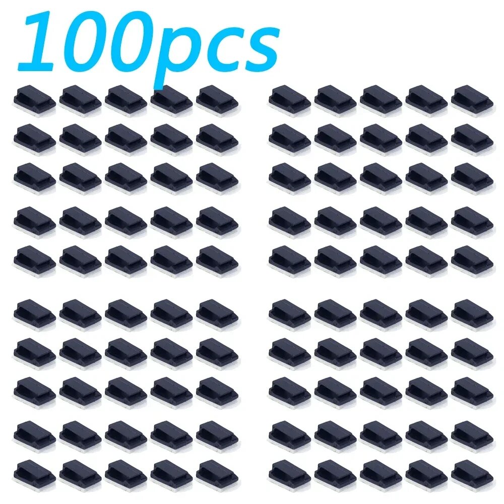 100шт. Черные зажимы для кабелей в авто
