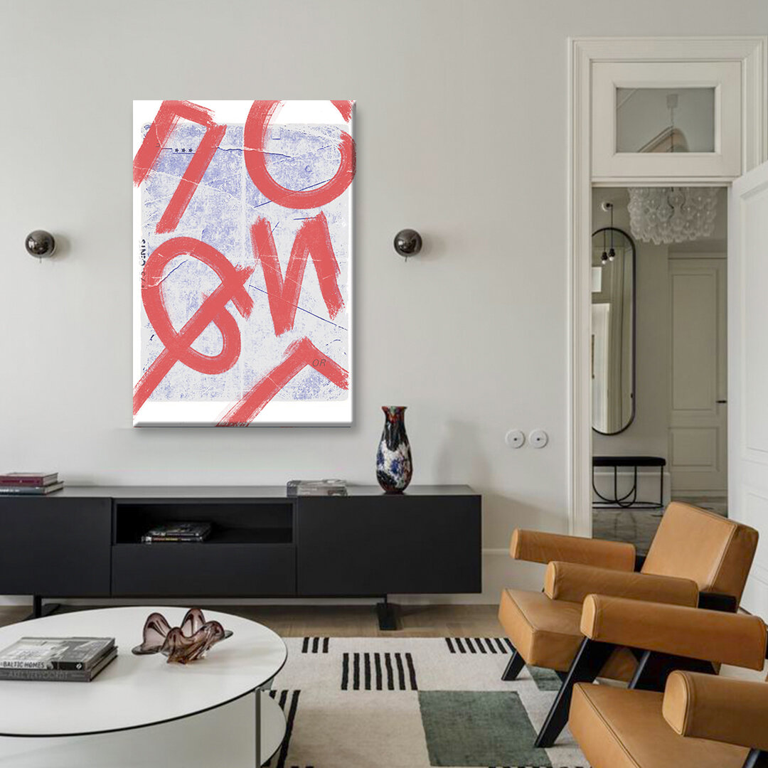 Картина интерьерная от DAБЛ надпись на холсте большого размера 90*60 " POFIG?*"