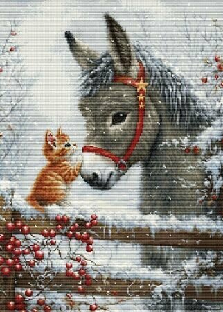 Набор для вышивки Luca-S "Теплые объятия", счетный крест, 29x40 см