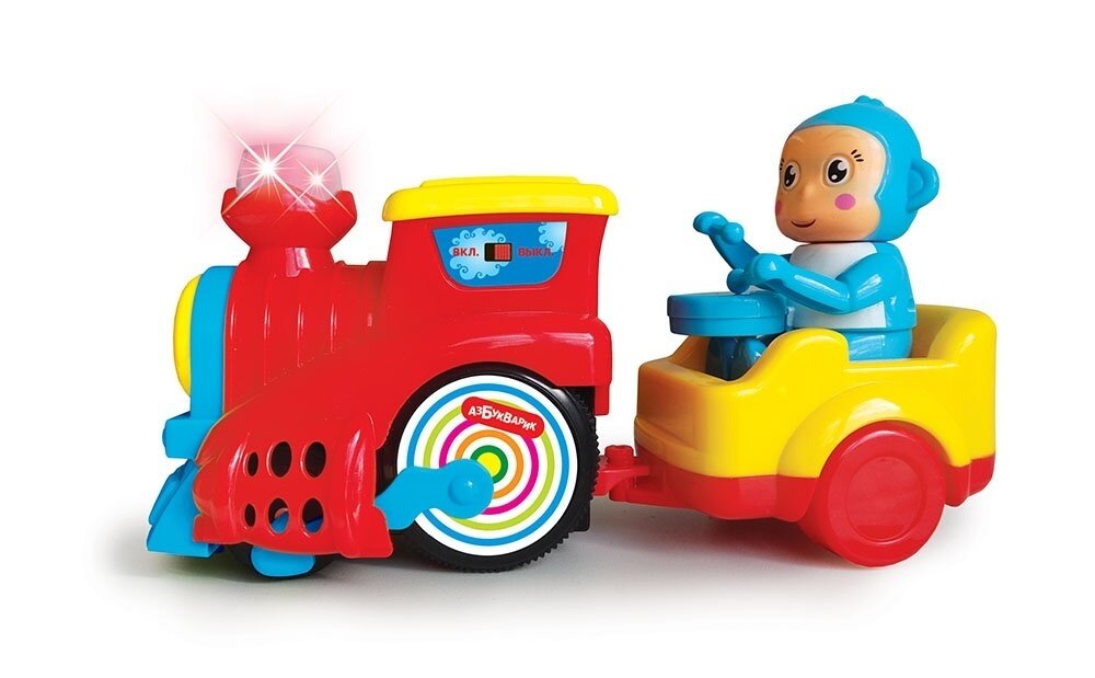 Музыкальная игрушка Азбукварик Веселый паровозик, Красный (28428-6)