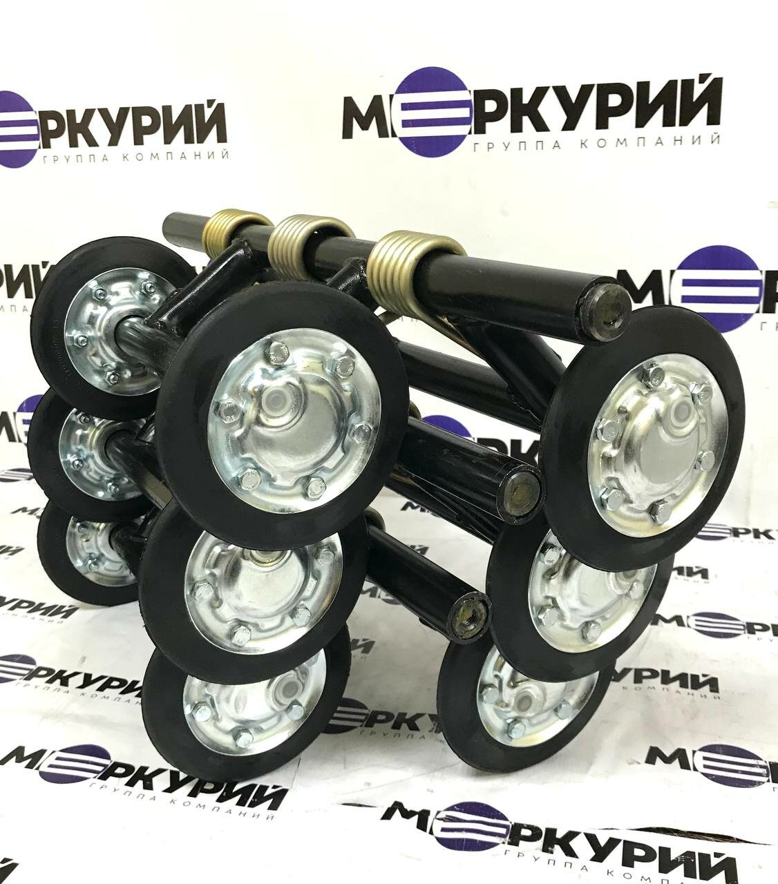 Комплект из 3-х тележек балансира 3-х пружинная под 500 гусеницу (узкий каток).