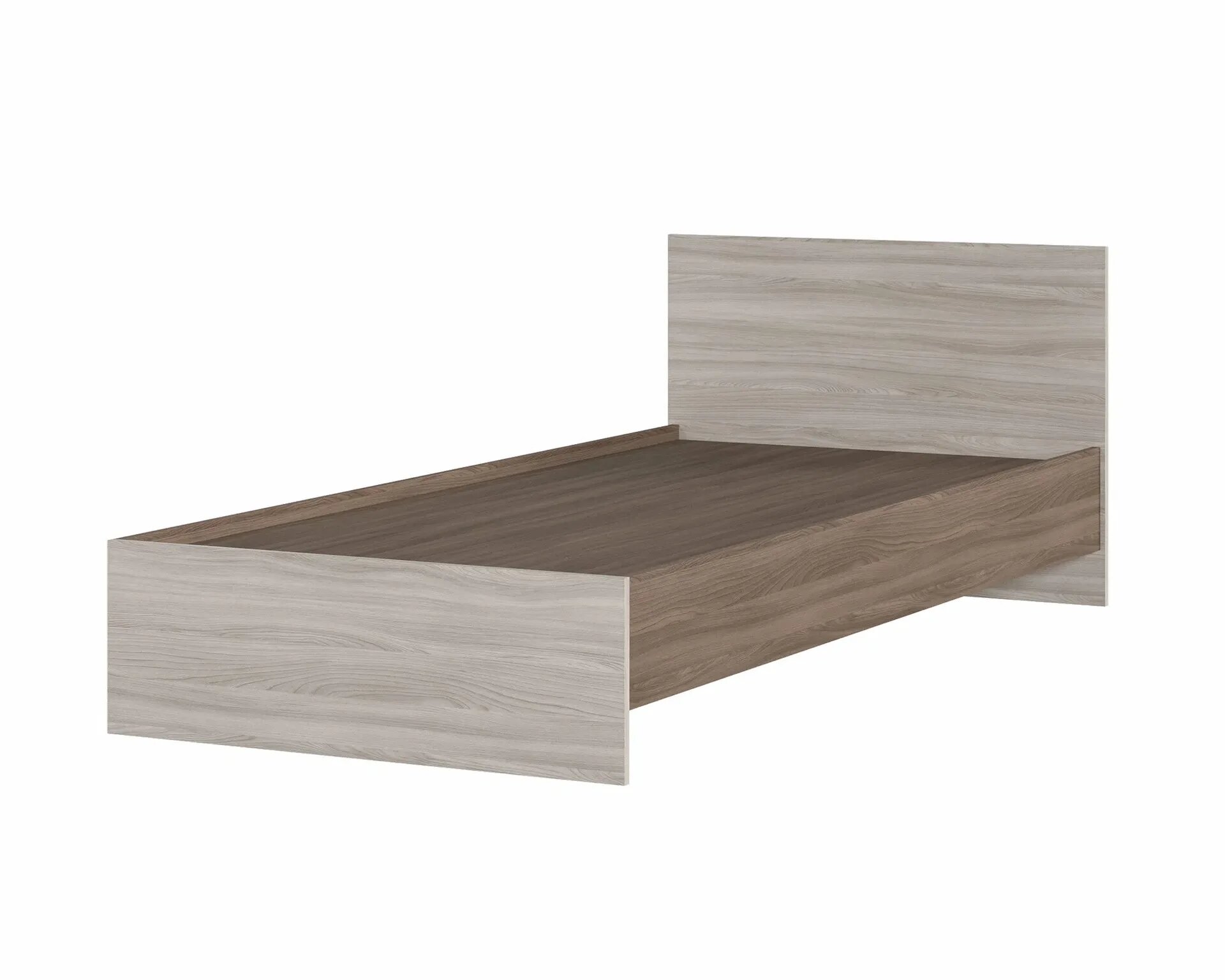 Кровать односпальная КР 555 «Бася» ЛДСП 90х200, шимо тёмный/светлый (952х2032х700)