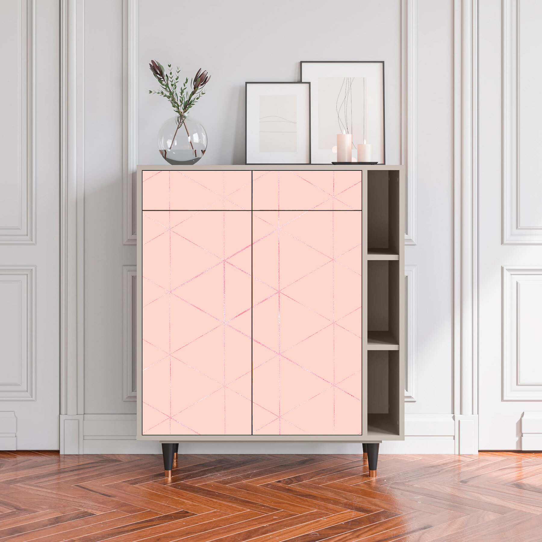 Комод - STORYZ - BS6 Rose Quartz, Размер - 94 x 110 x 41 см, Цвет корпуса - , Сатин