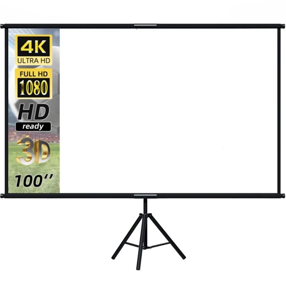 Экран проектора с подставкой, белый, без морщин, 60-дюймовый уличный экран