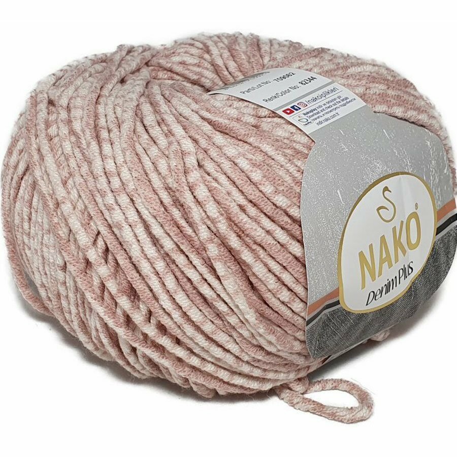Пряжа Nako DENIM PLUS 82344 пудра меланж (4 мотка)