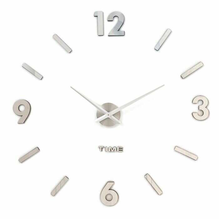 Настенные часы Соломон "Time", 3D, интерьерные большие, наклейка, диаметр 120 см